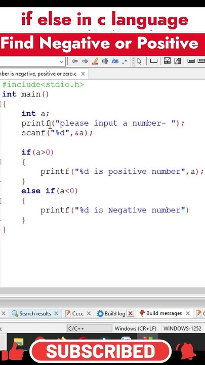 Find Positive and Negative Number in C Language - YouTube