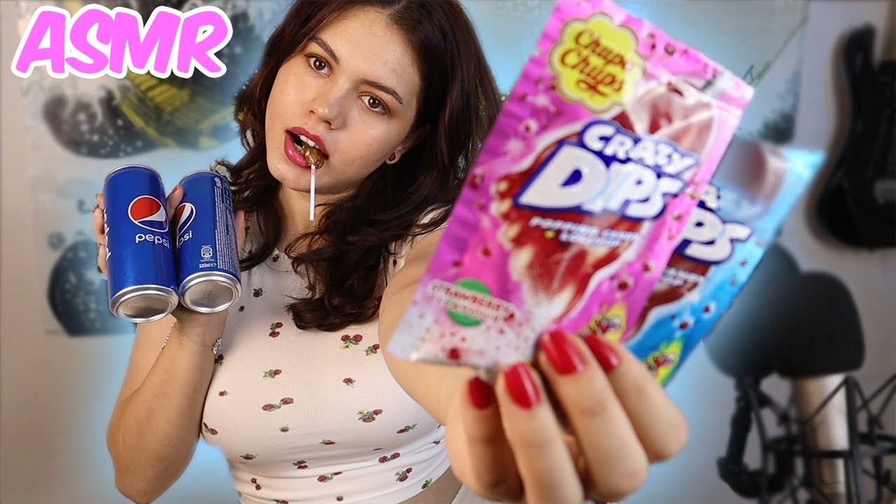 FIZZY ASMR - Lollypop Licking, Popping Candy and Drinking Soda - YouTube
