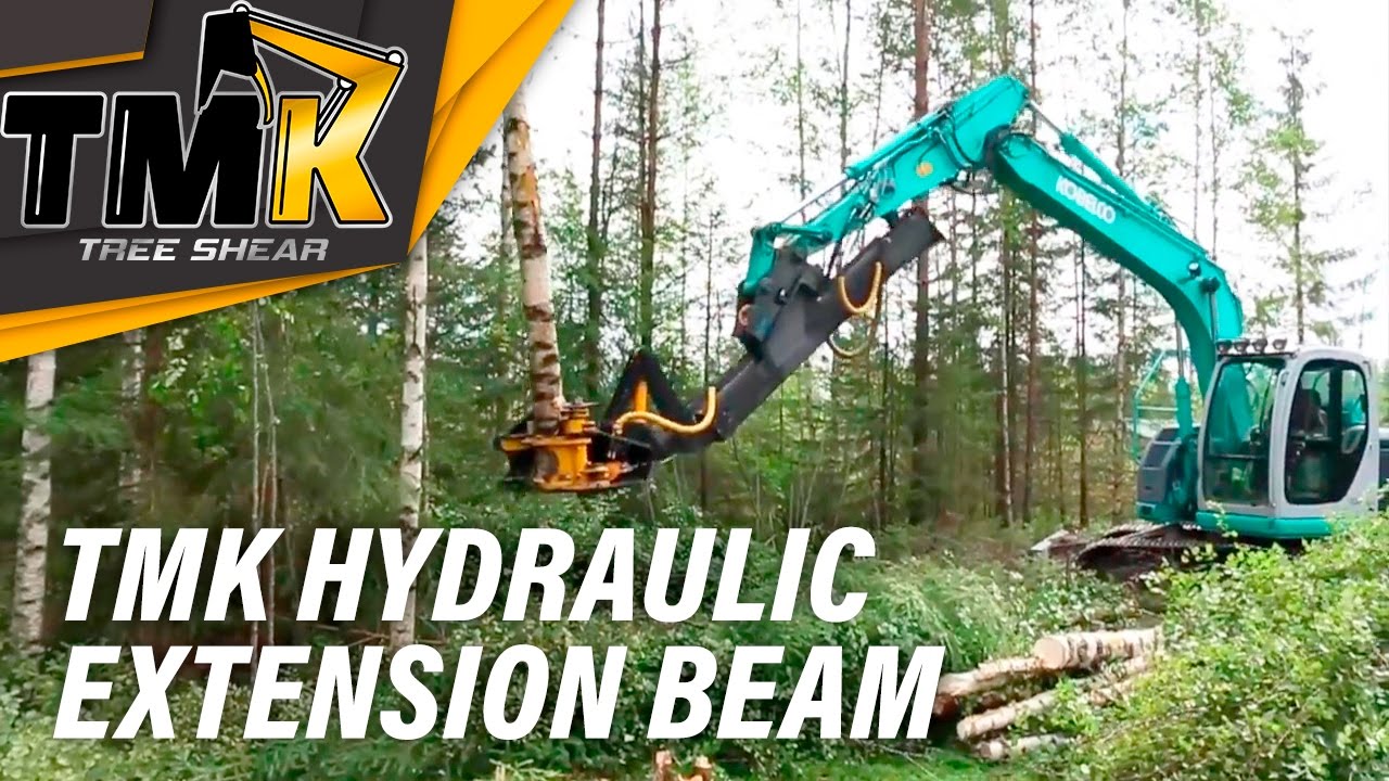 TMK Tree Shear with telescopic extension beam and Collector & Delimber ...