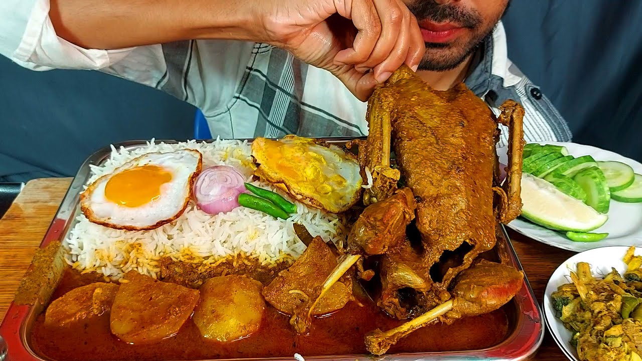 bengali style duck curry duck egg poached and rice eating bengali ...