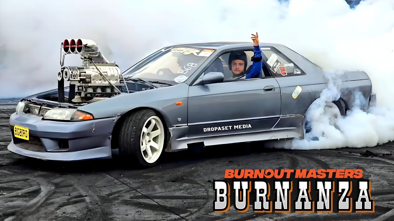 BLOWN INJECTED LS R32 SKYLINE "BIGBIRD" AT BURNOUT BURNANZA | SATURDAY ...