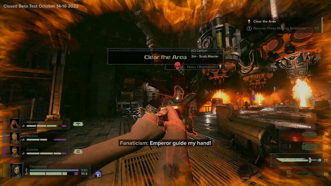 Warhammer 40000 Darktide Closed Beta | Zealot Preacher | Catachan Sword ...