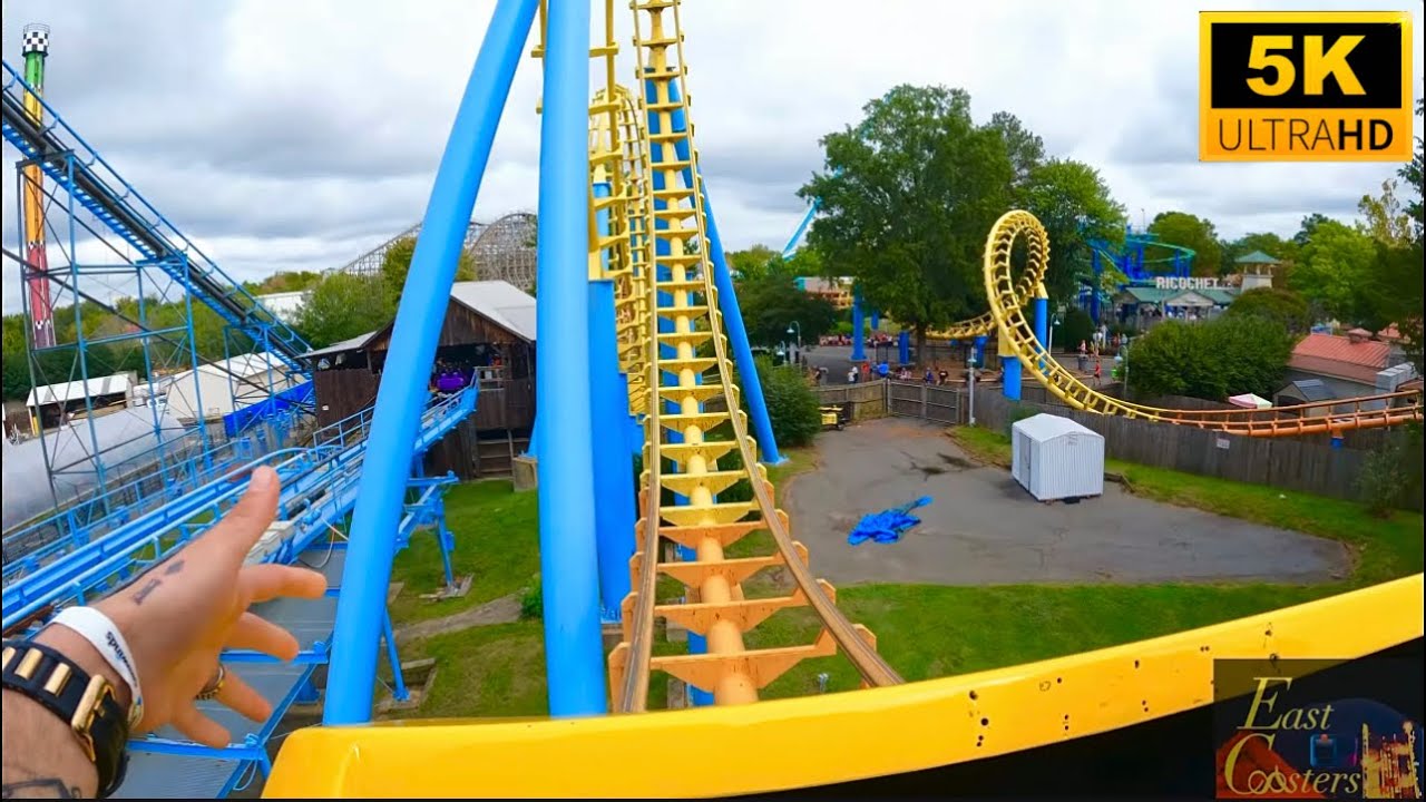 Carolina Cyclone POV 5K POV Front Row 60fps Carowinds, NC - YouTube