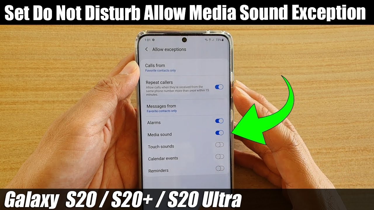 Galaxy S20 S20 How To Set Do Not Disturb Allow Media Sound Exception galaxy-s20-s20-how-to-set-do-not-disturb-allow-media-sound-exception