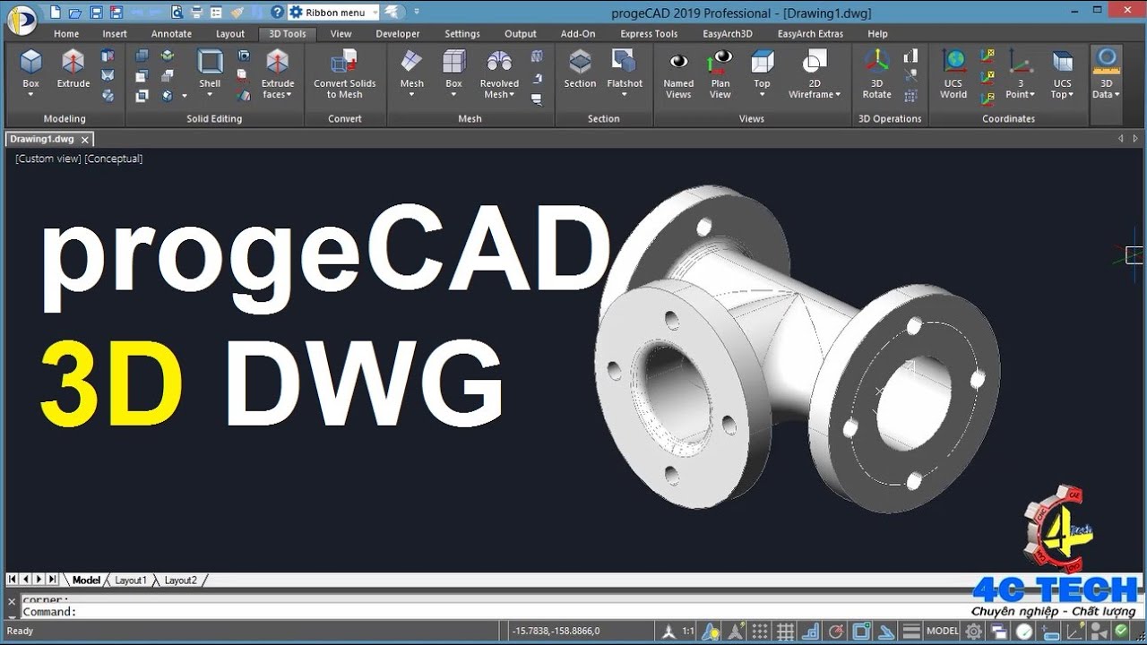 PROGECAD 3D | Thiết kế CAD 3D trên phần mềm progeCAD - YouTube