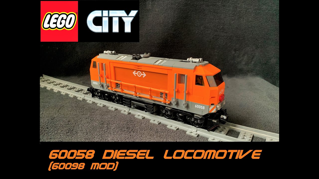MOC Lego City 60058 Orange Diesel Locomotive (inspired by 60098) - YouTube