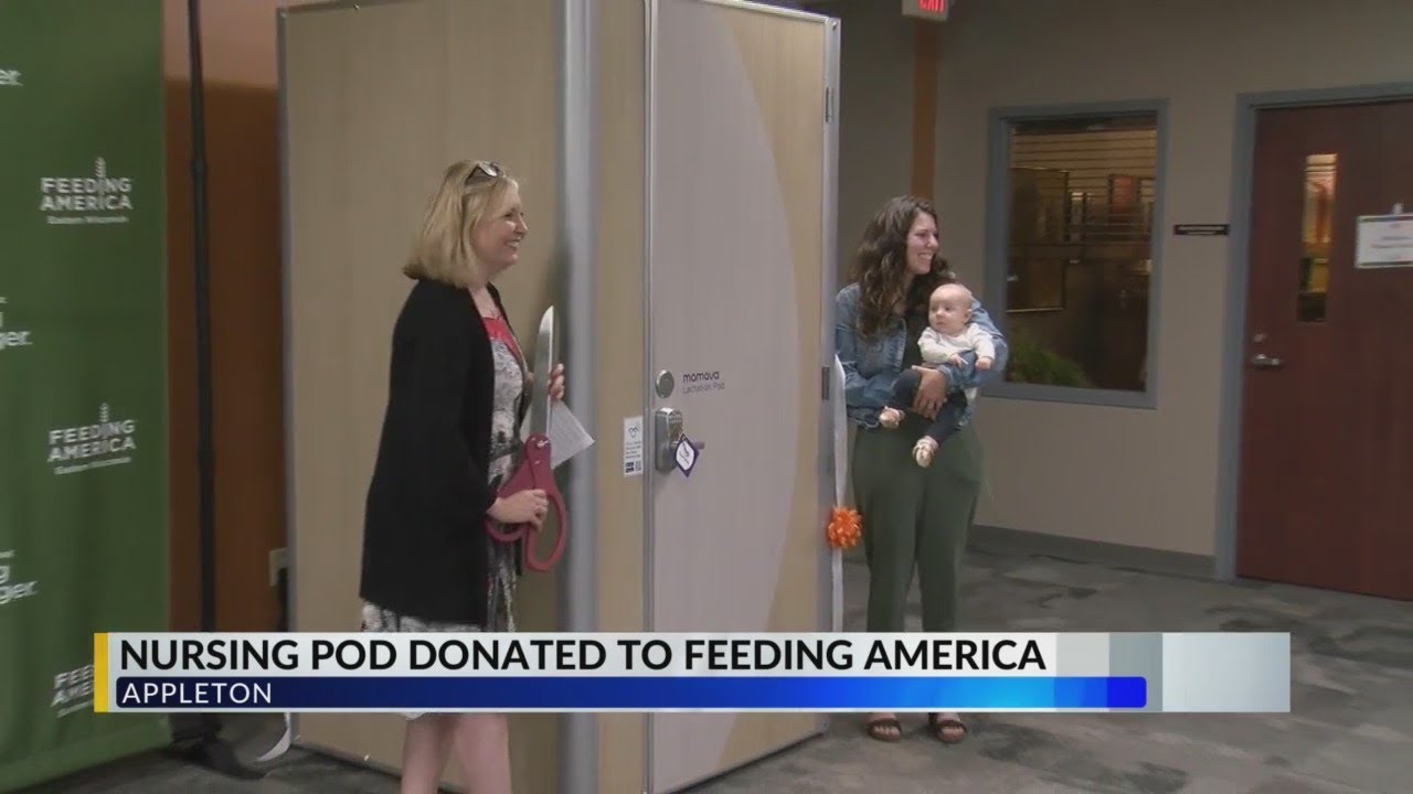 Nursing pod donated to Feeding America - YouTube