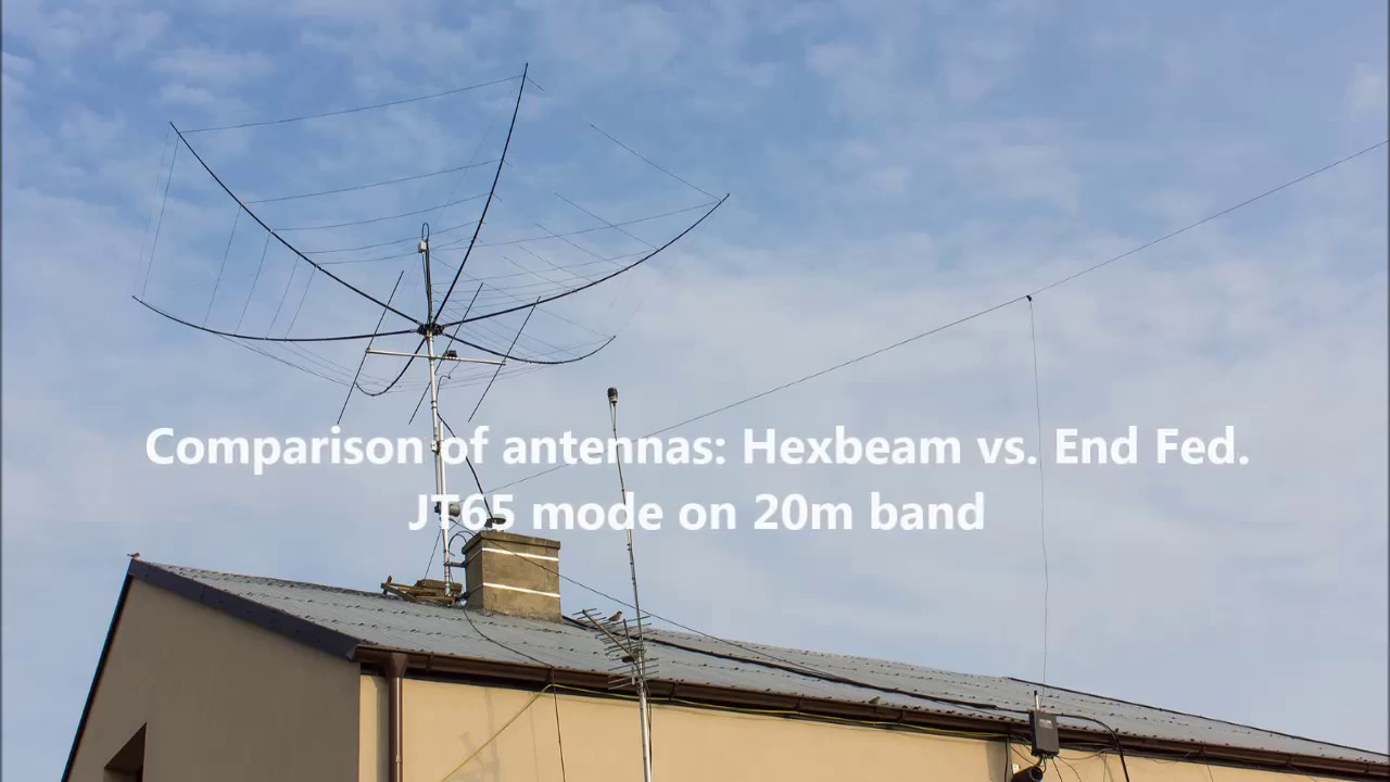 Comparison of antennas: Hexbeam vs. End Fed. JT65 mode on 20m. - YouTube