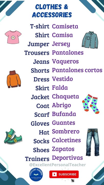 🛍️ Ropa y Accesorios en Inglés: Vocabulario Esencial 👗🕶️ #english # ...