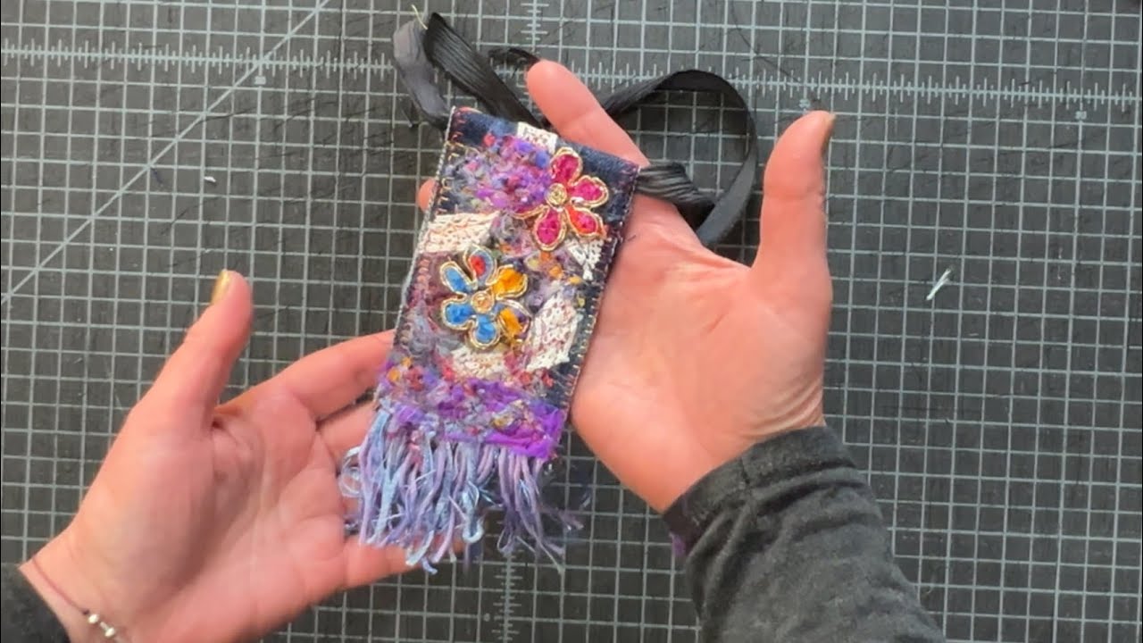 Textile Pendant, Fabric Jewelry , Textile Art Necklace - YouTube