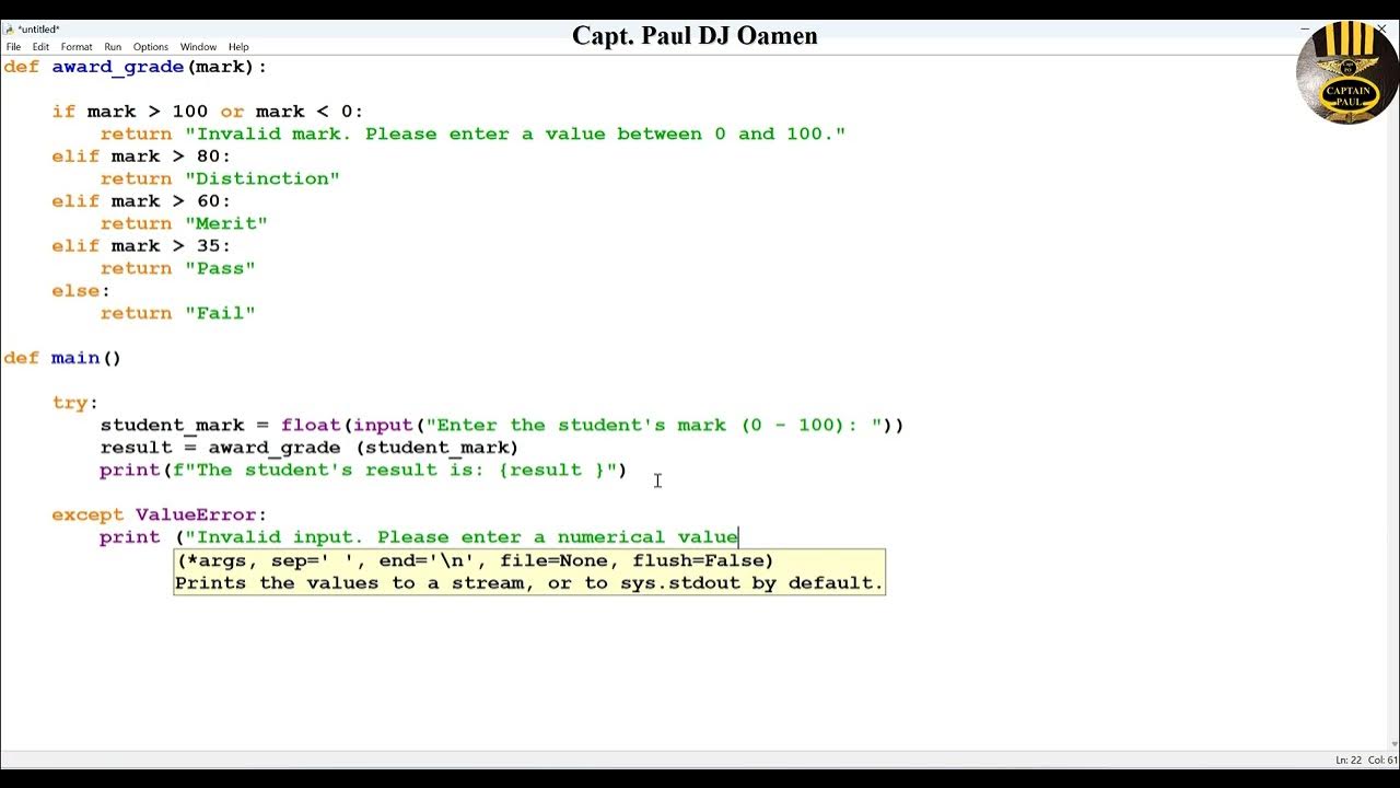 How to Create a Grade Awarding System in Python - YouTube