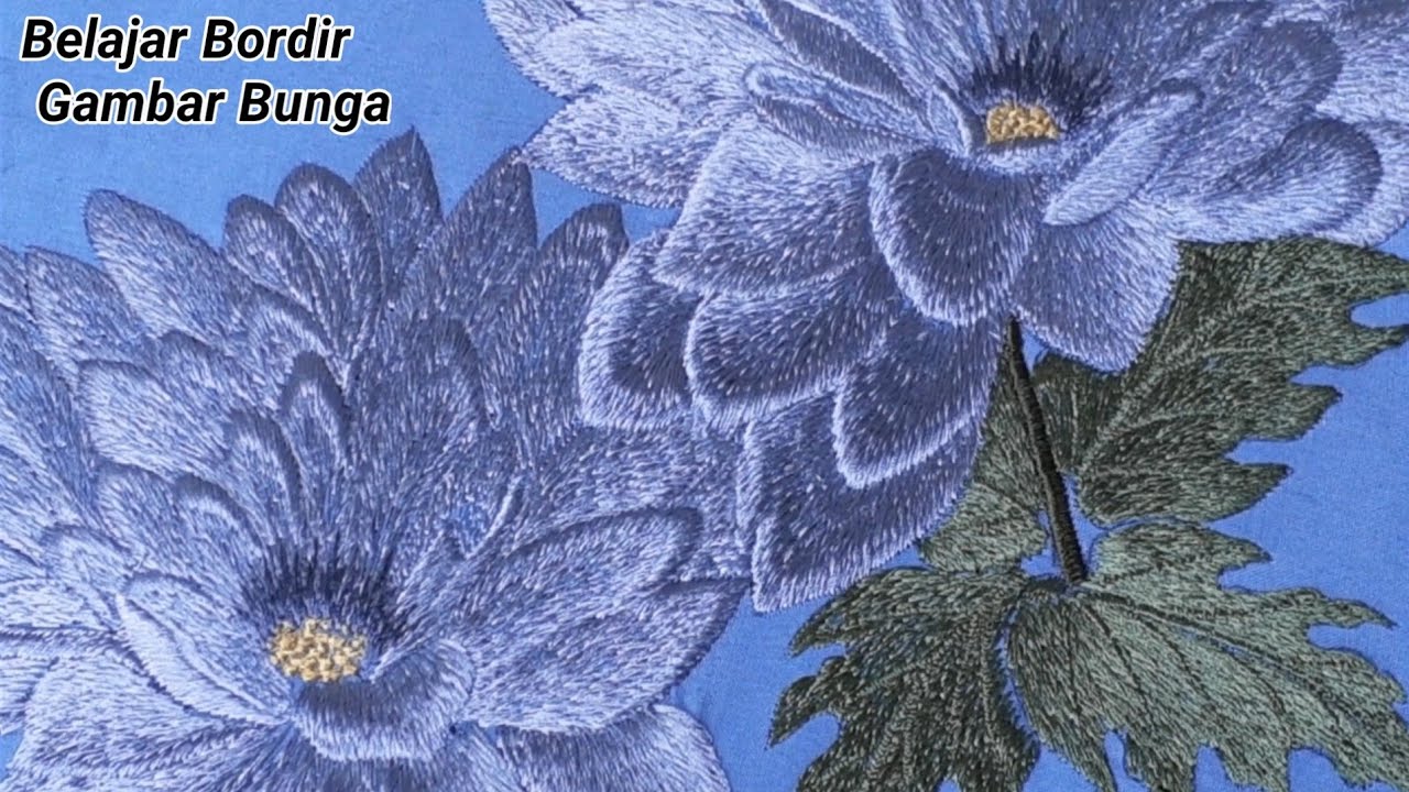 Belajar Bordir Gambar Bunga - YouTube