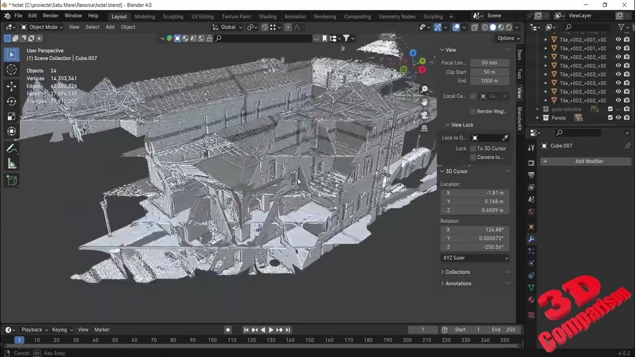 Blender - clipping plane of a 3D terrestrial laser scanning - YouTube