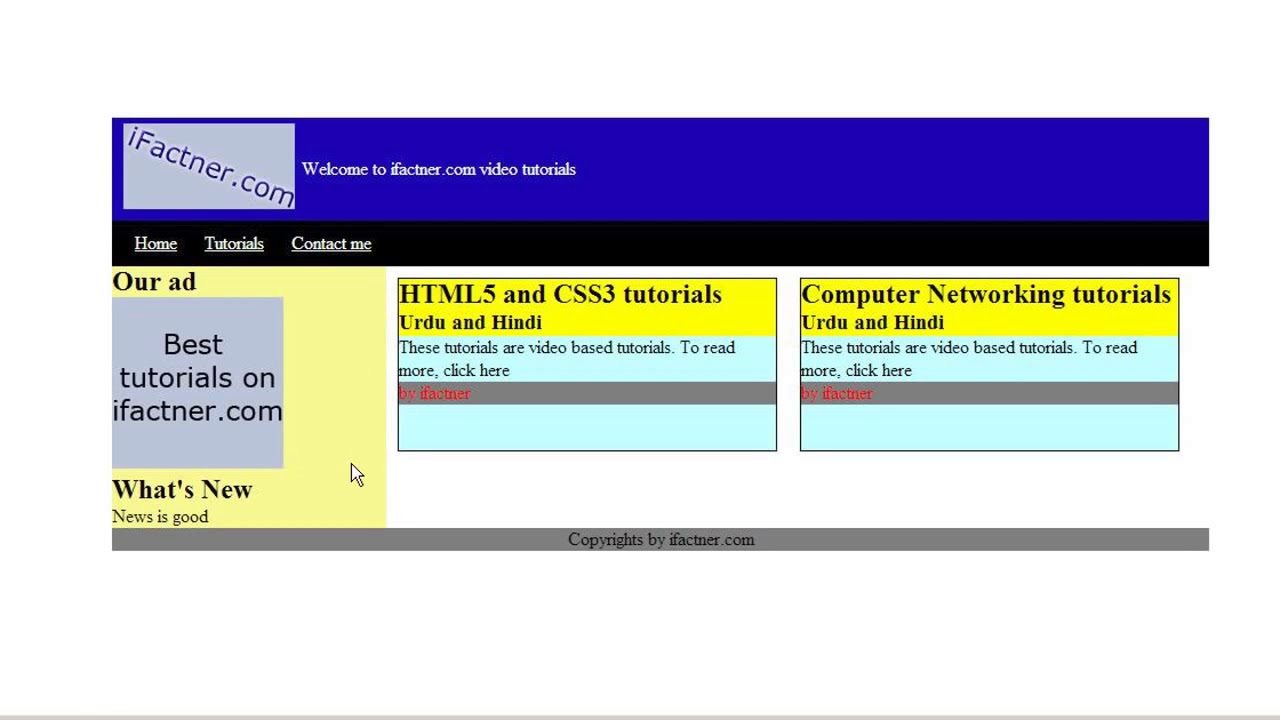 aside tag side bar styling HTML5 and CSS3 video tutorial 8 - YouTube