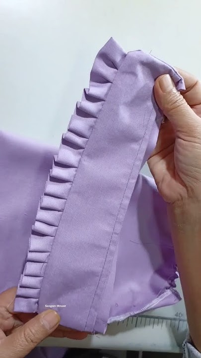 Menjahit manset rempel ke lengan baju gamis #tutorialmenjahit #fashion #menjahitmanset - YouTube