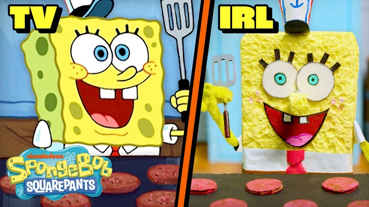 SpongeBob Cooks 10,000 Krabby Patties IRL! 🍔 | "Fear of a Krabby Patty ...
