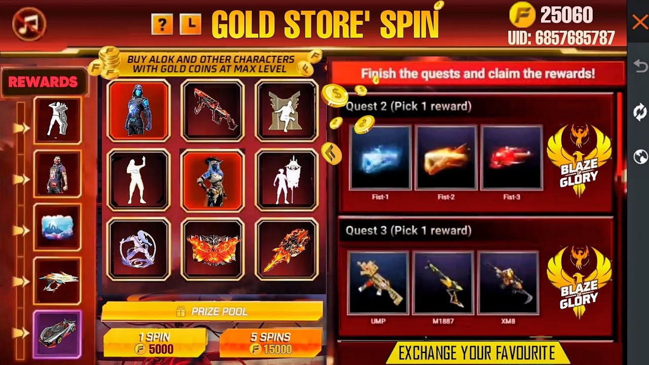 FF Max 🔥 Gold Store's 🥳 Free Rewards | Event Free Fire Calendar | FF ...
