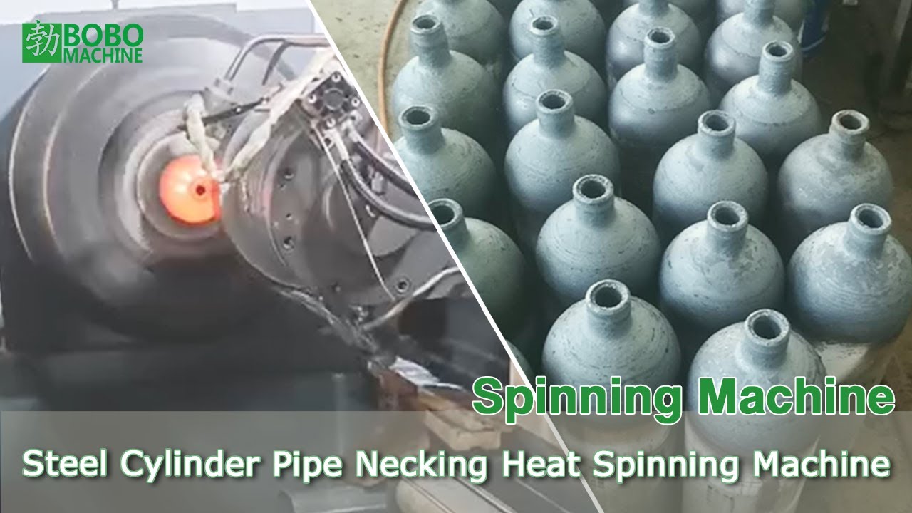 Steel Cylinder Pipe Necking Heat Spinning Machine - YouTube