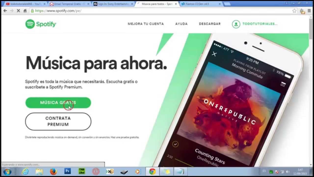 Tutorial crear cuenta spotify premium por 2 meses gratis 16-09-2015 ...