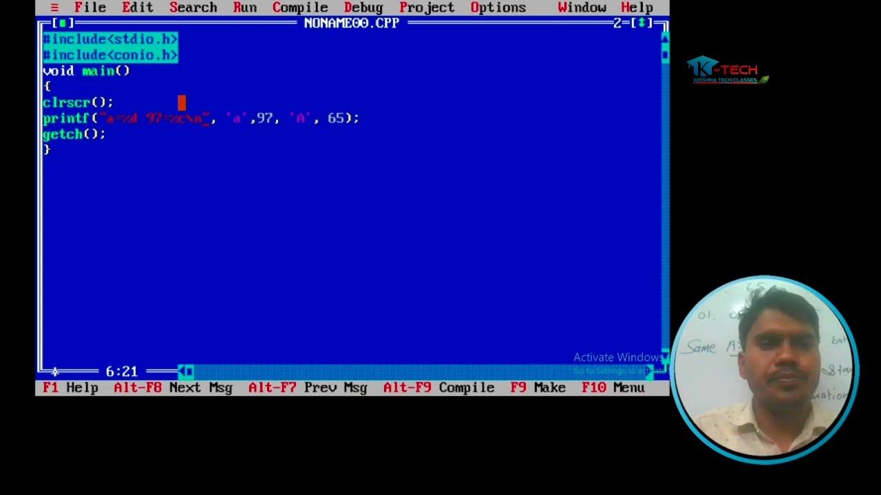 The Ascii Value Of Lowercase A Is And Uppercase A Is Cprogramming Youtube