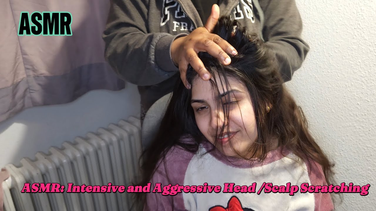 ASMR: Intensive and Aggressive Head/Scalp Scratching, Brushing and Oiling on my Indian friend ...