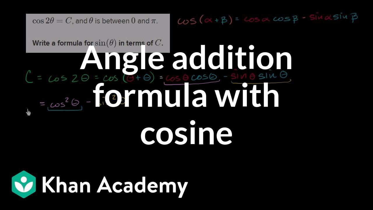 Angle Addition Formula With Cosine Trig Identities And Examples