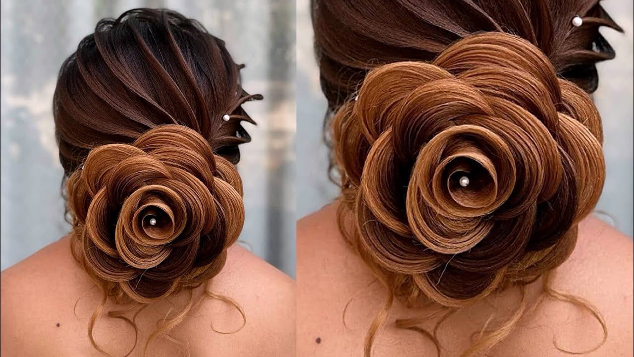 Easy Trending & Advance Bridal Rose Bun Hairstyle Tutorial | Latest ...