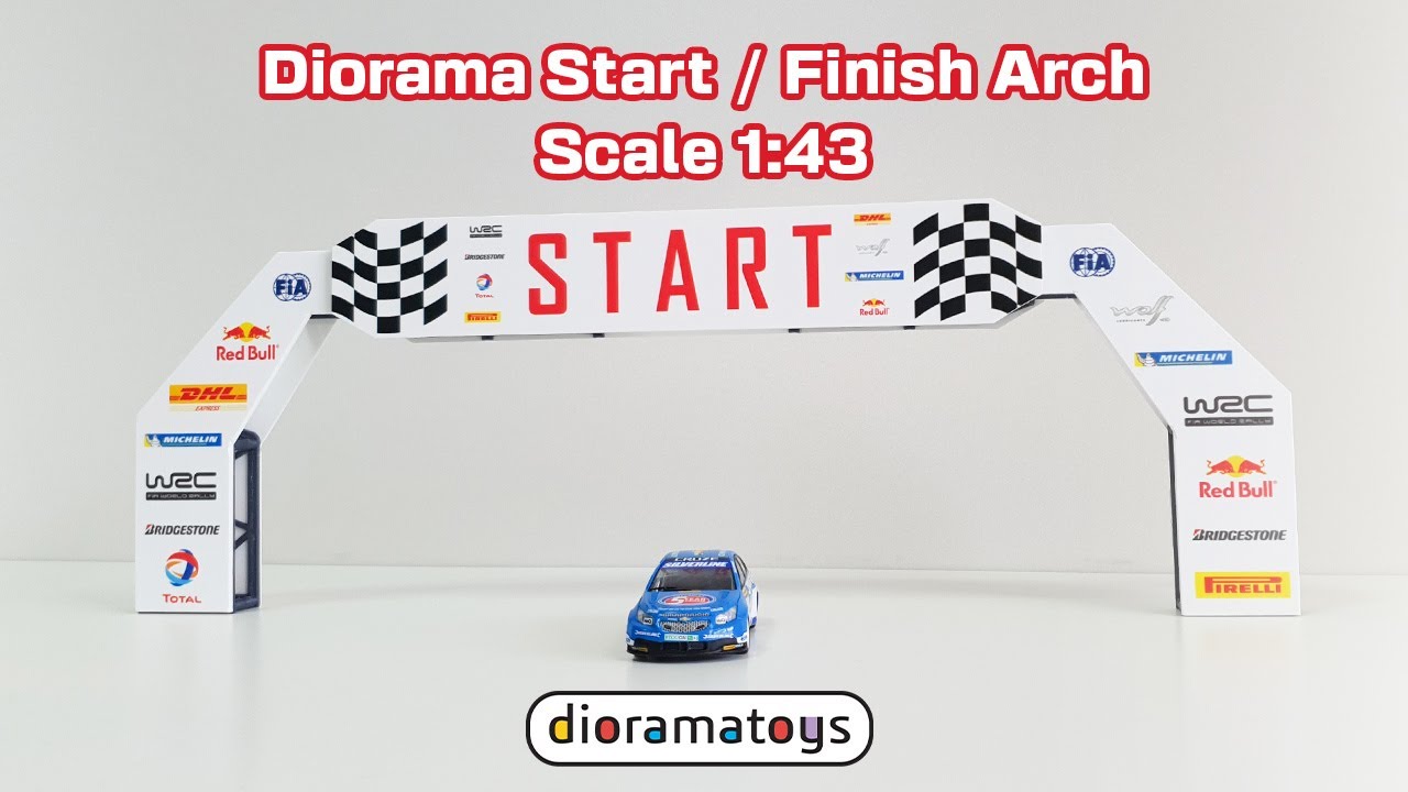 Diorama Start / Finish Extendable Rally Arch Scale 1:43 Car Model ...