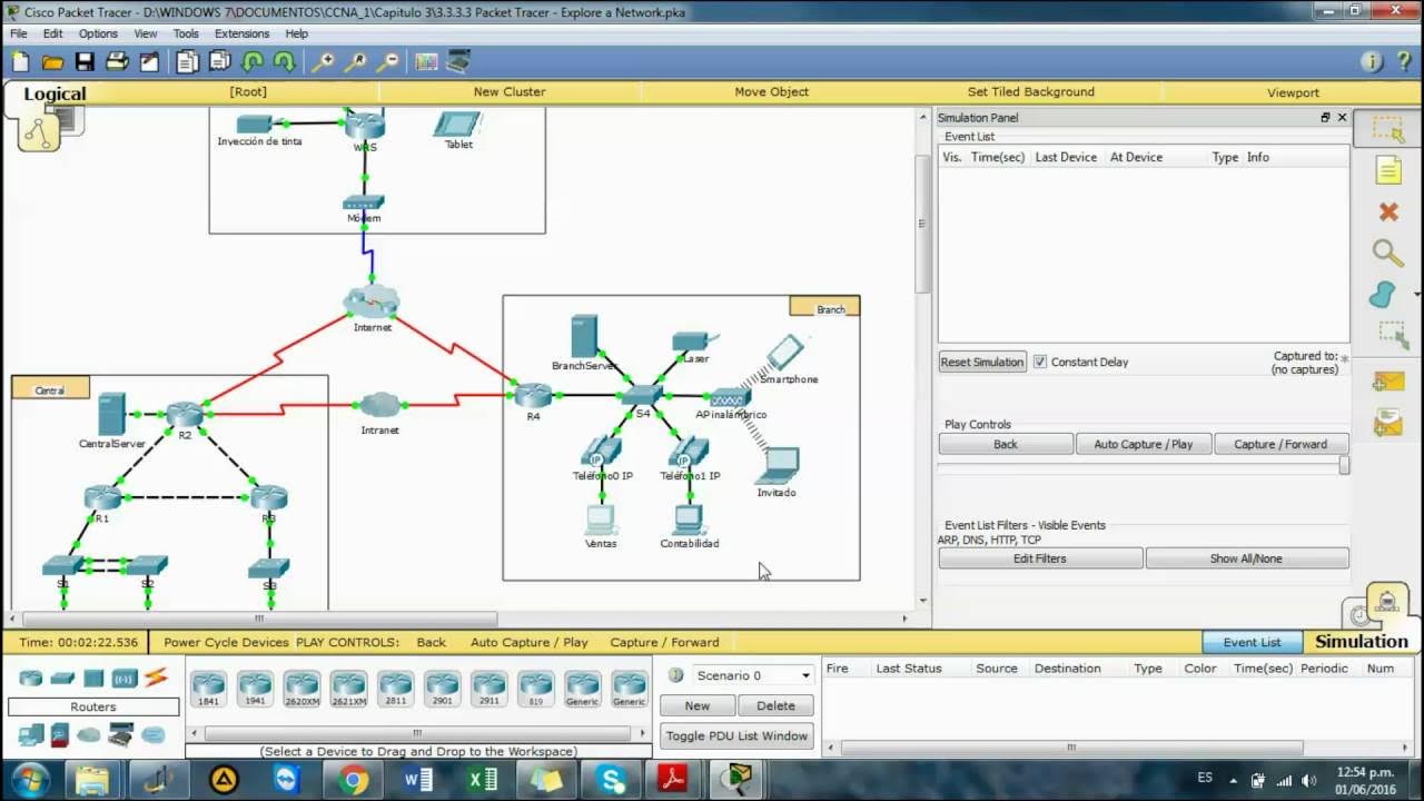 Maira Zambrano - Cisco CCNA_1: 3.3.3.3 Packet Tracer Explore a Network Instructions - YouTube