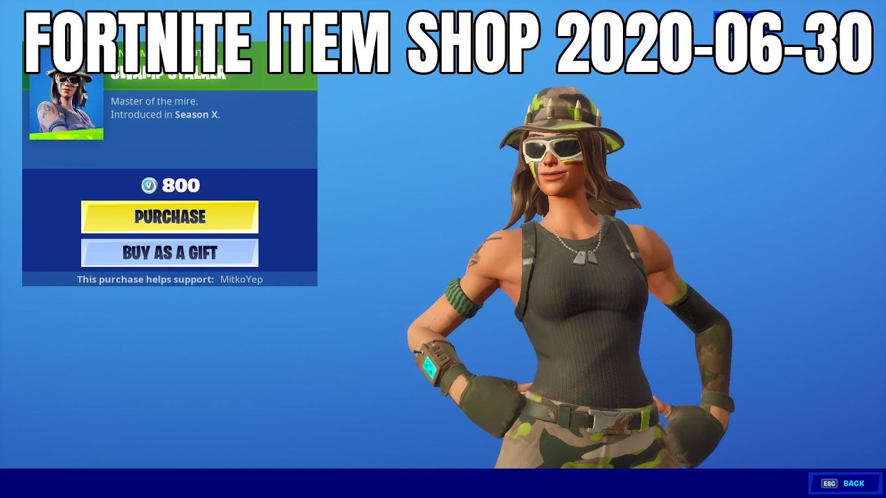 Swamp Stalker skin is back - Fortnite Item Shop (2020-06-30) - YouTube