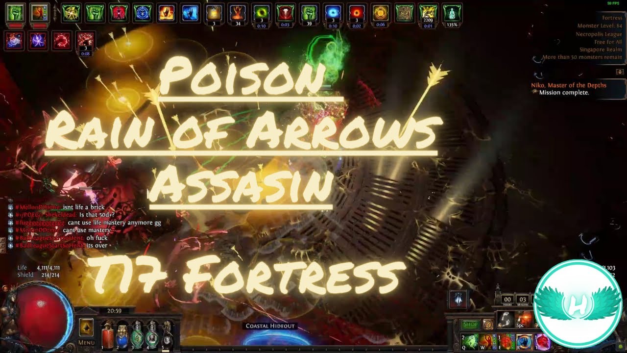 (3.24) Path of Exile - Poison RoA Assassin - T17 Fortress - YouTube