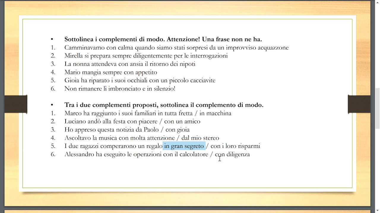 Complemento di modo - YouTube