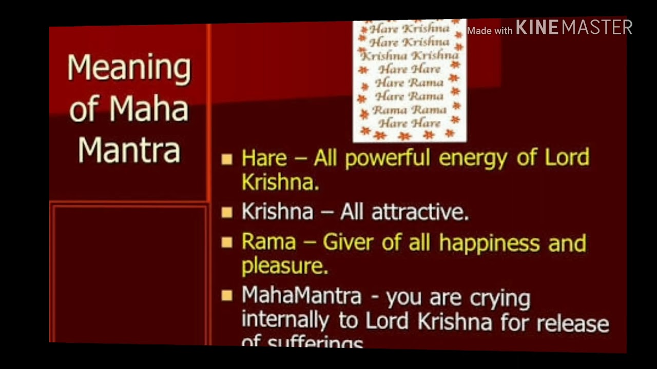 What is maha mantra ?? What are the benefits of chanting it ? - YouTube