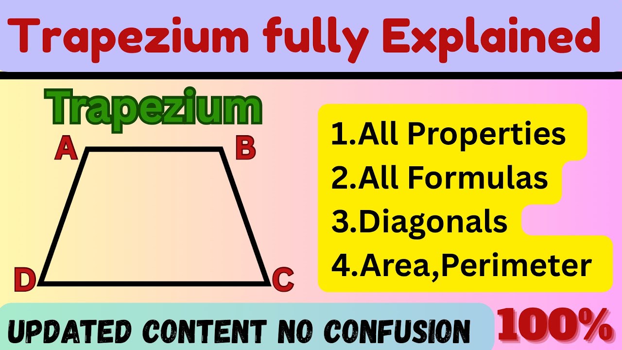 Trapezium Area proof with properties | Trapezium formulas and Diagonals ...