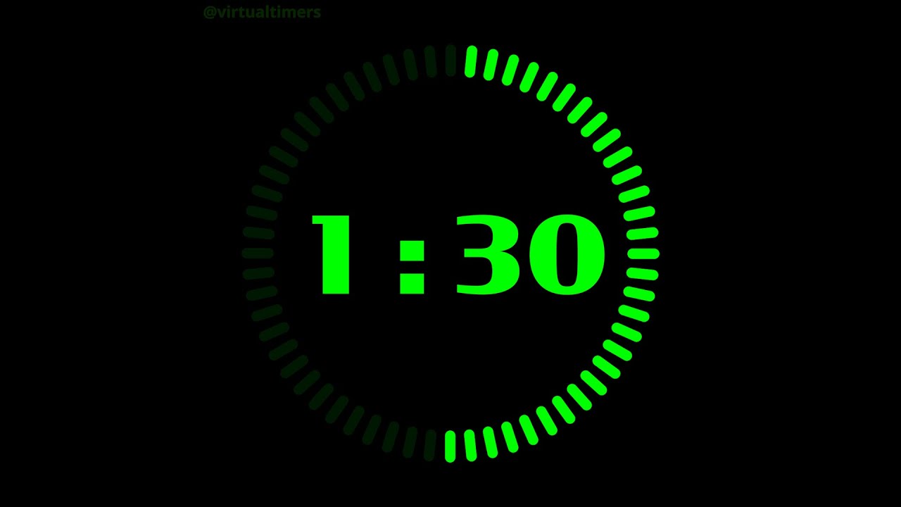 1 Minute and 30 Seconds Countdown Timer with Alarm and Progress ...