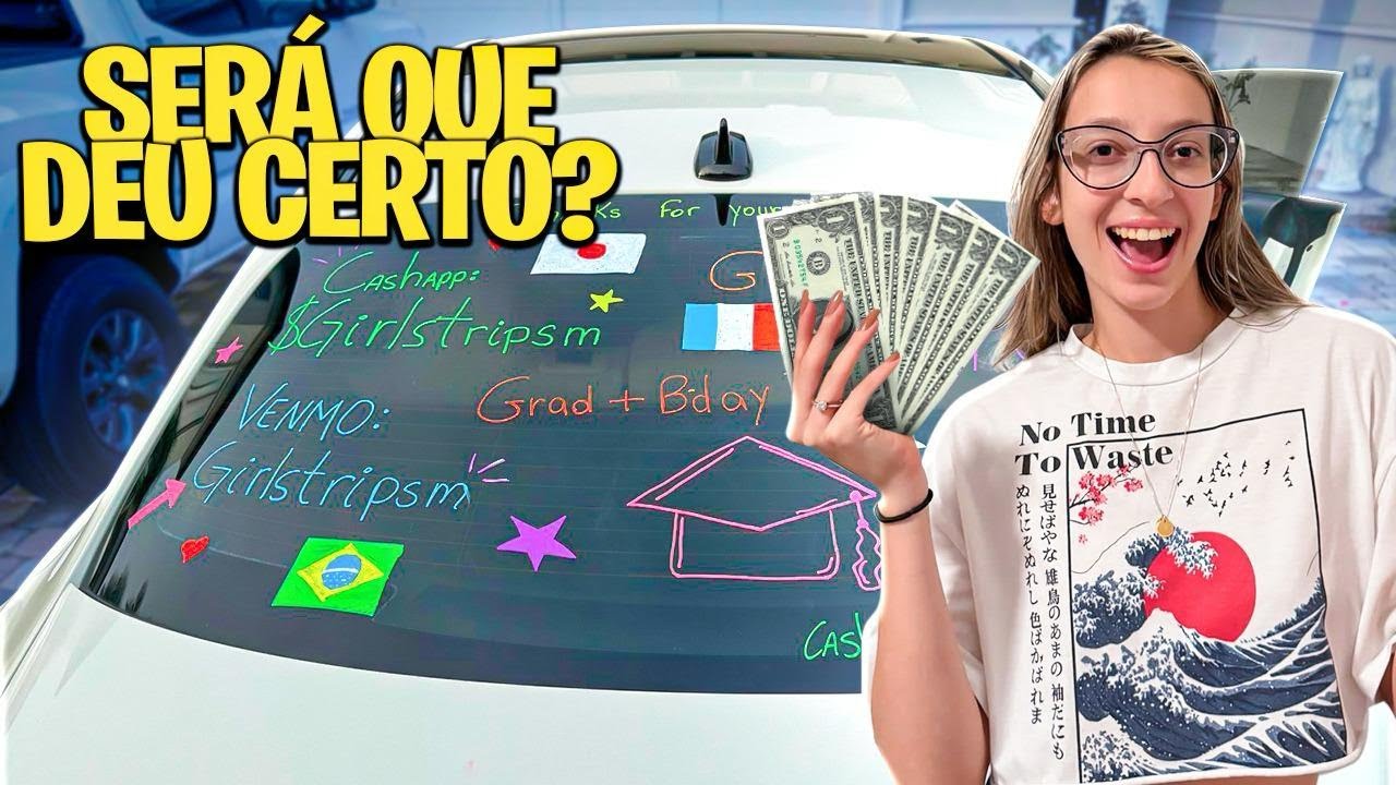 SERÁ QUE DEU CERTO? PEDIMOS DINHEIRO DESENHANDO NO CARRO - YouTube