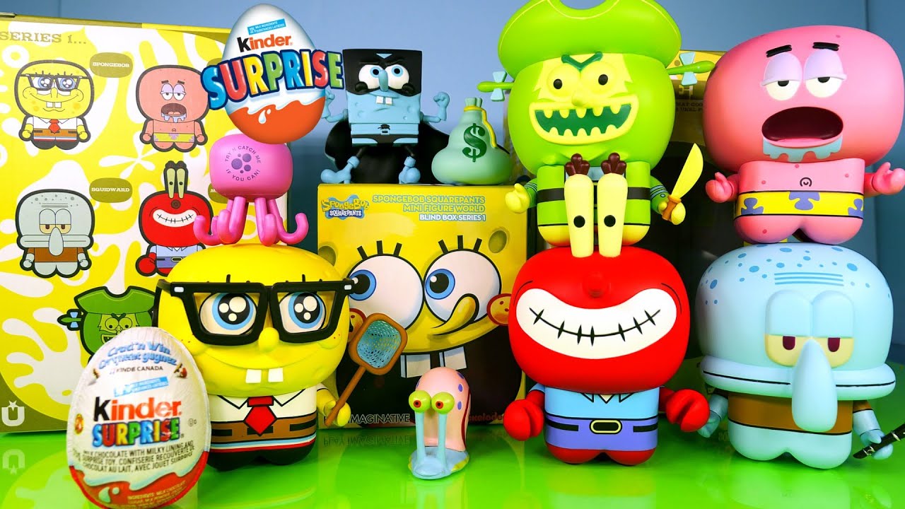 New Spongebob Squarepants Toys Full Set UNKL Unipo Kinder Surprise Egg ...