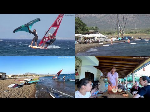 Datça Kızlan  Gebekum Plajı - Bu Kalabalık Zamanda Sakin Bir Deniz Keyfi - Rüzgar Sörfünün Merkezi