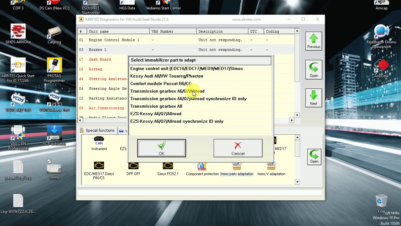 VAG 1,6 TDI PCR2.1 Flashing and immo adaptation by Abrites AVDI - OBD ...