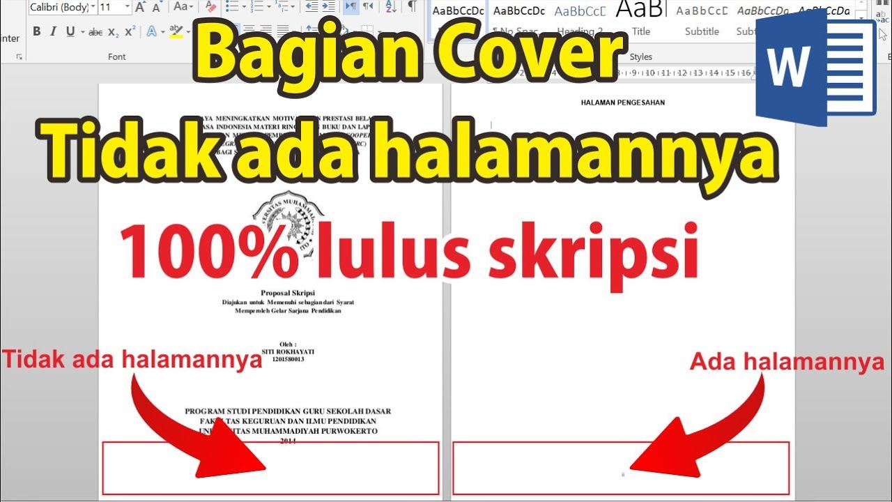 Cara Membuat Halaman di Word Tetapi Cover Tidak Ikut - YouTube