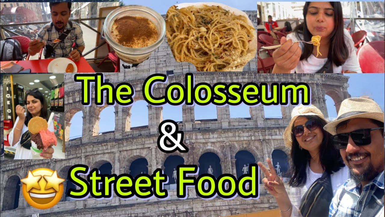 360° view of the Colosseum and street food🤩😋!! Rome, Italy🇮🇹!! हिंदी ...