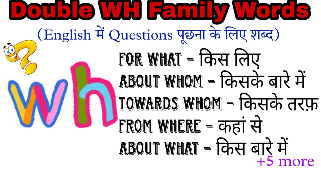 अंग्रेज़ी में सवाल कैसे पूछें? | Wh Family Question Words In English ...