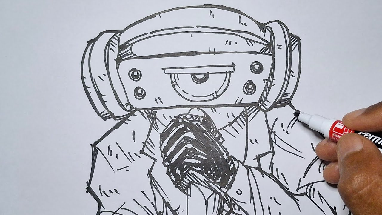 CARA MENGGAMBAR SKETSA DARK SPEAKERMAN SKIBIDI TOILET #skibiditoilet ...