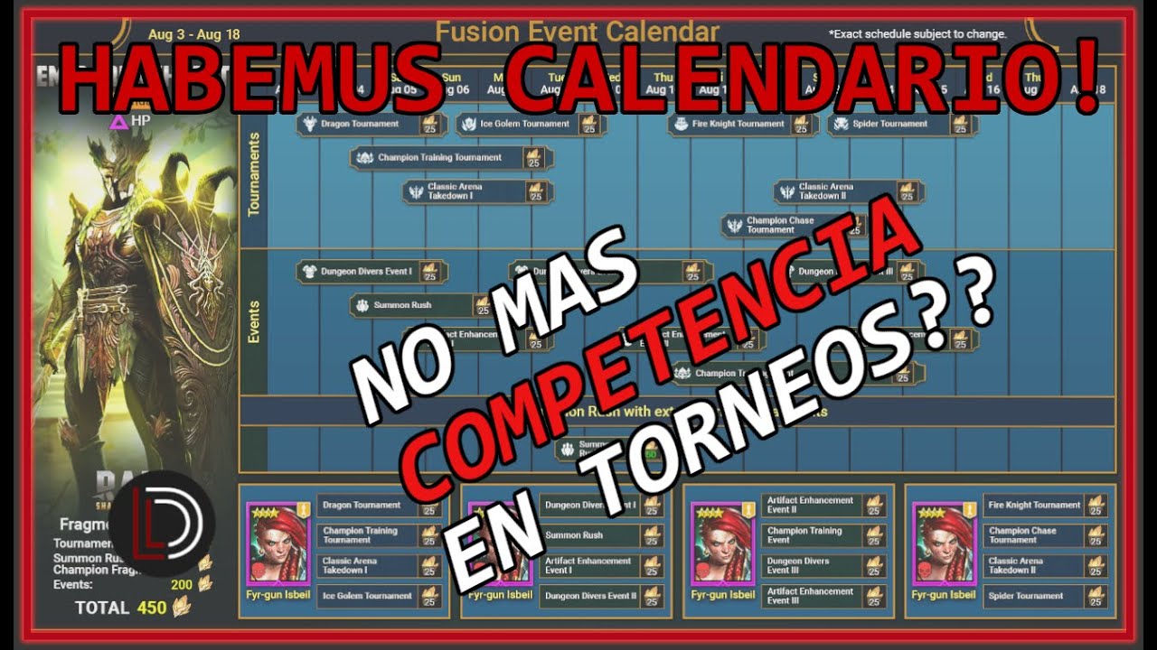 Calendario Fusion Agosto 2023 - Raid Shadow Legends Español - YouTube
