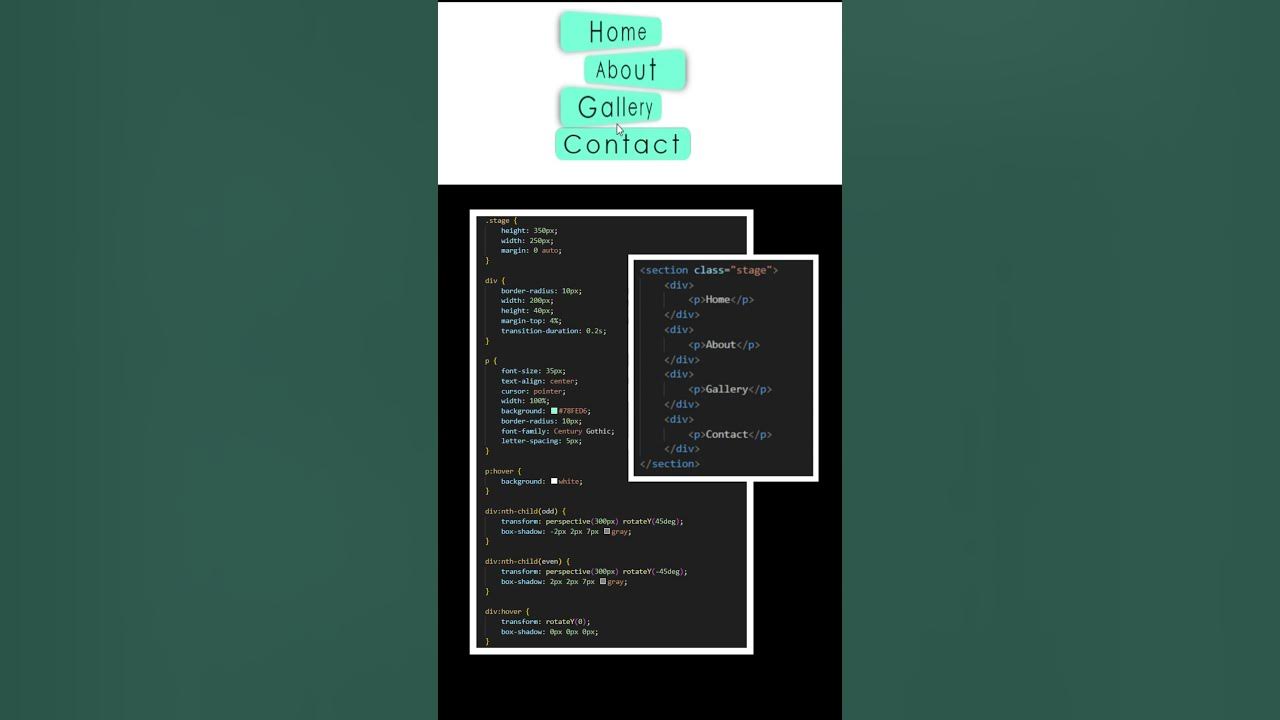 3D Navbar Using Html Css #html #css #shorts - YouTube