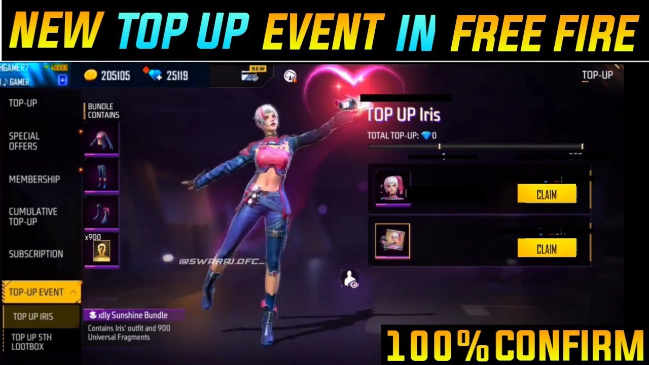 NEW TOP UP EVENT IN FREE FIRE | FREE FIRE NEXT TOP UP EVENT | NEW TOP ...