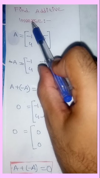 Additive Inverse of the Matrices// Learn mathematics // Matrices - YouTube