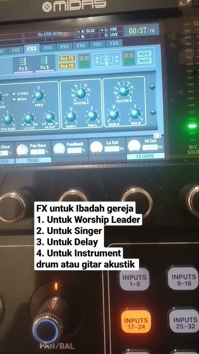 Aplikasi FX mixer midas M32 untuk Live - YouTube