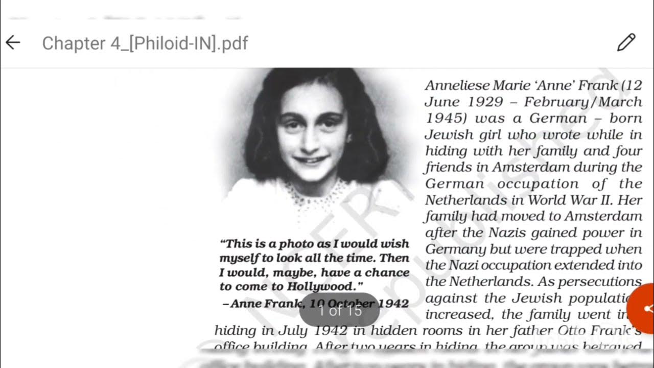 The diary of Anne Frank | Brief summary | full Hindi translation| class ...