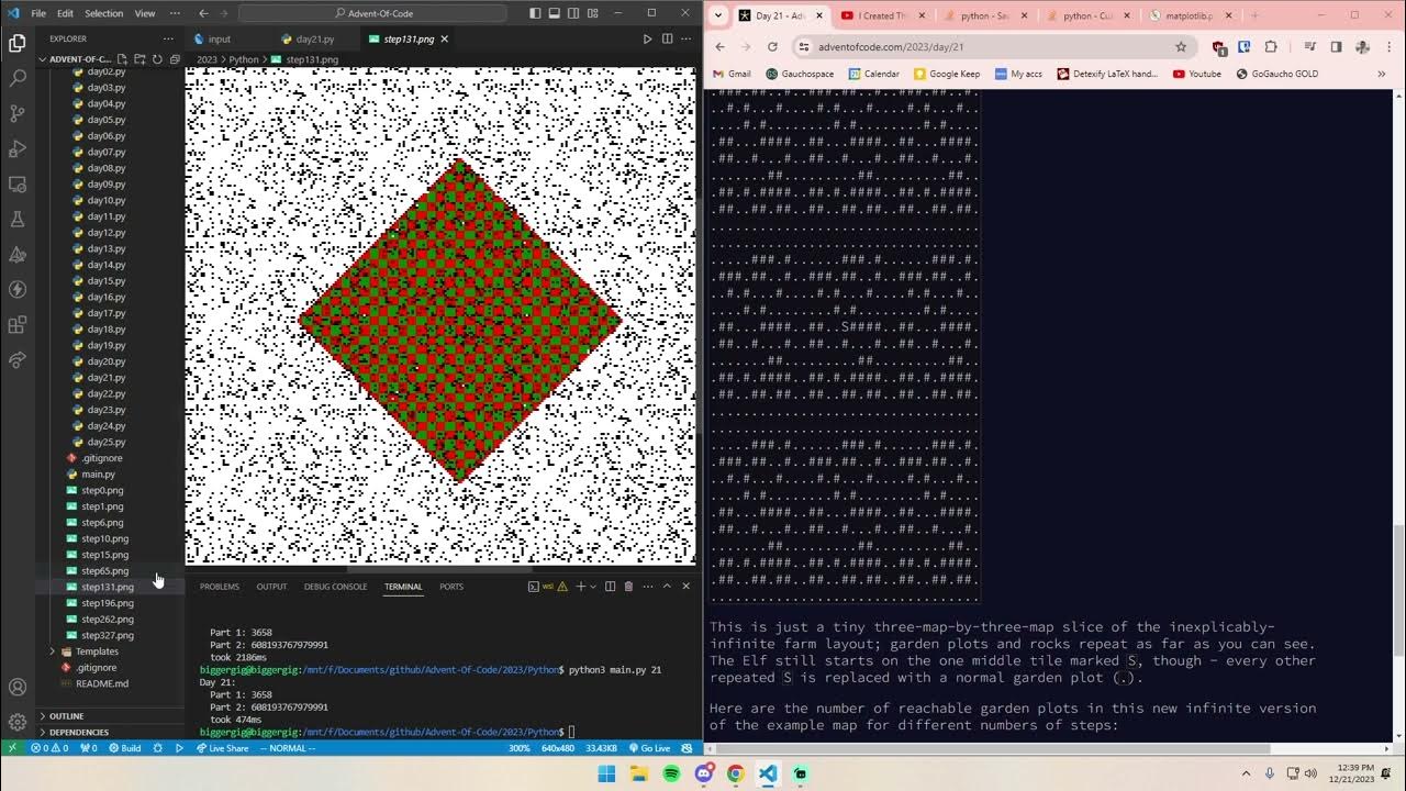 Advent of Code 2023 Day 21 - Follow-up explanation on the logic - YouTube